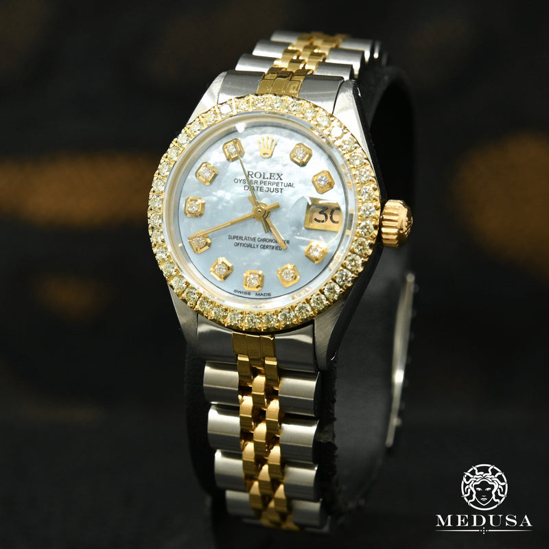 Montre Rolex | Rolex Datejust 26mm - Cyan Montre Femme | Bijoux Medusa
