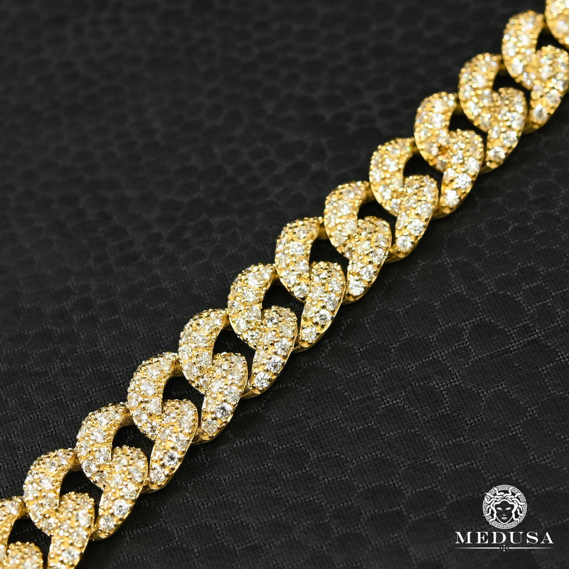10K Gold Diamond Chain | 10mm Cuban Puffy Diamond Chain | Medusa Jewelry