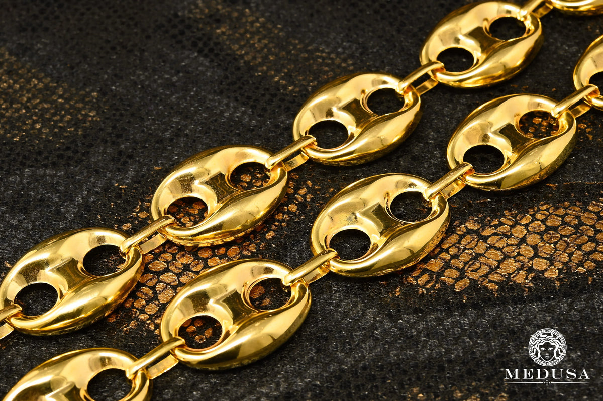 Chaîne en Or 10K | 16mm Gucci Puff Link Chaîne | Bijoux Medusa
