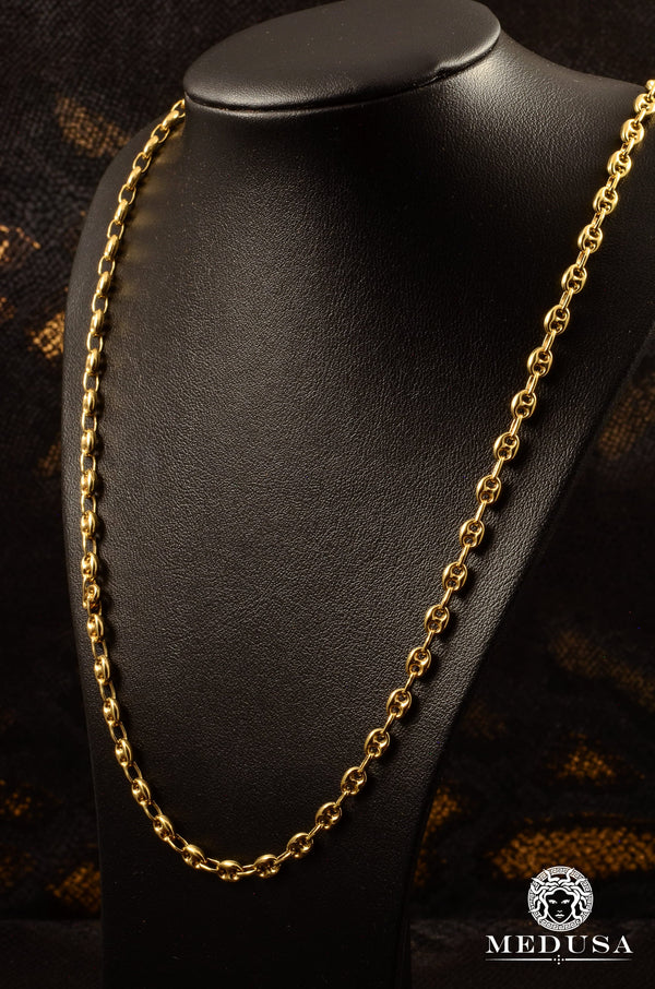 Chaîne en Or 10K | 7mm Gucci Puff Link 3 Tons Chaîne | Bijoux Medusa