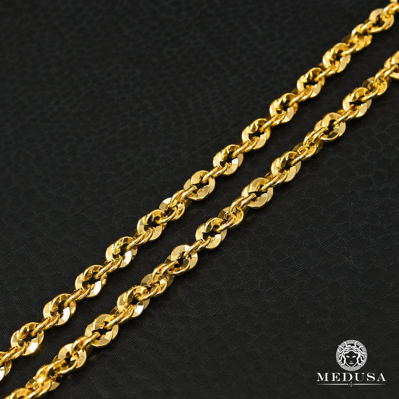 10K Gold Chain | 6mm Rope Half-Cut Chain | Medusa Jewelry