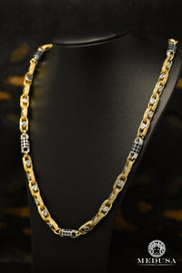 Chaîne en Or 10K | 5mm Bullet Versace Chaîne | Bijoux Medusa