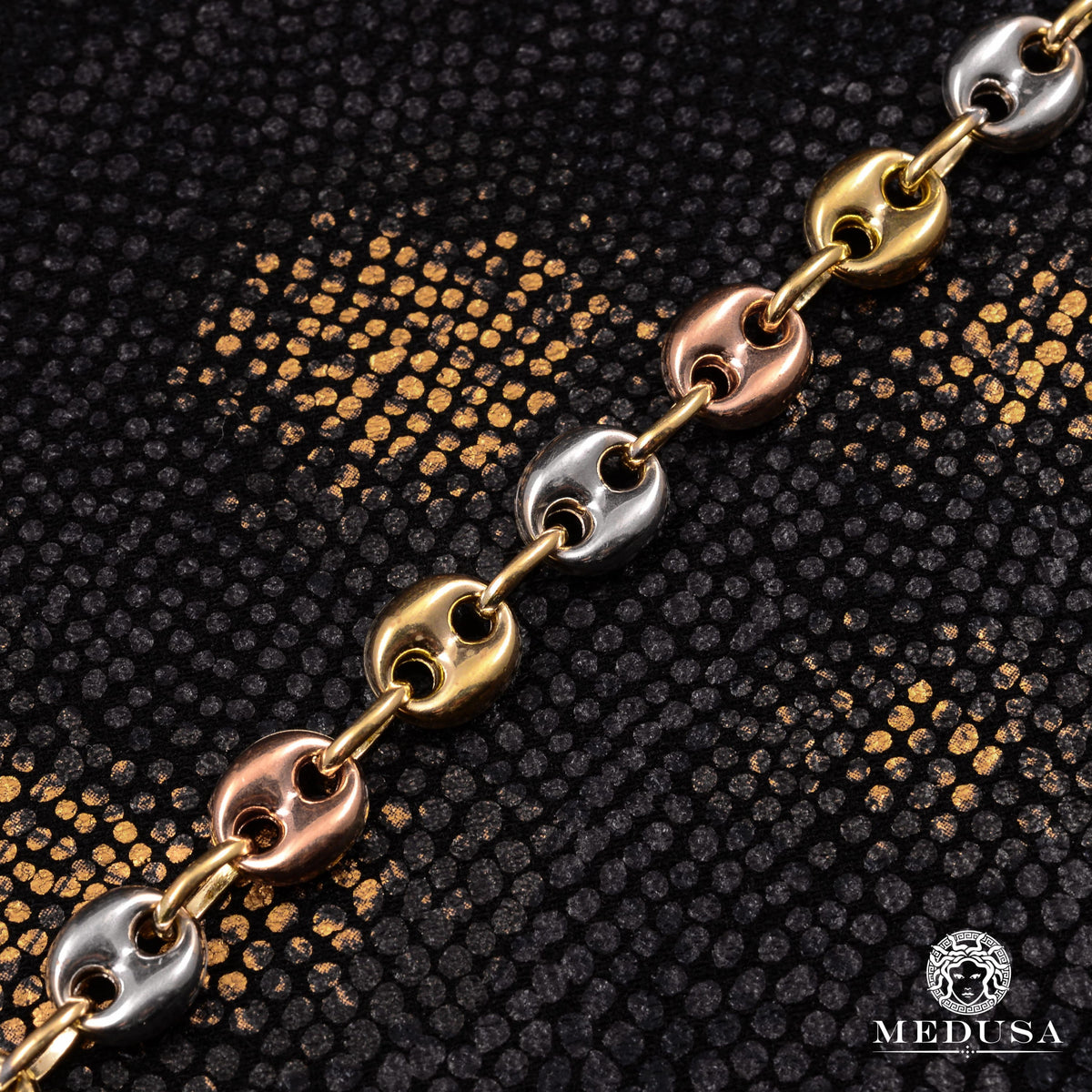 Chaîne en Or 10K | 7mm Gucci Puff Link 3 Tons Chaîne | Bijoux Medusa