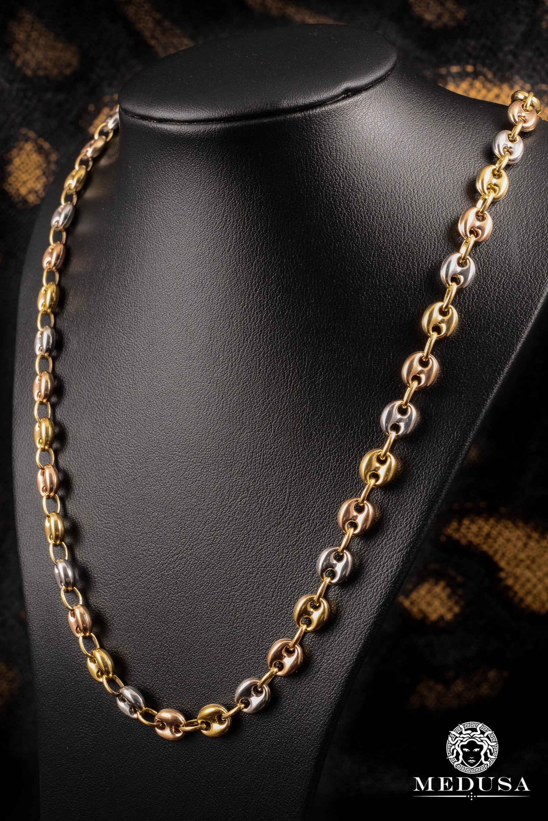 Chaîne en Or 10K | 7mm Gucci Puff Link Chaîne | Bijoux Medusa