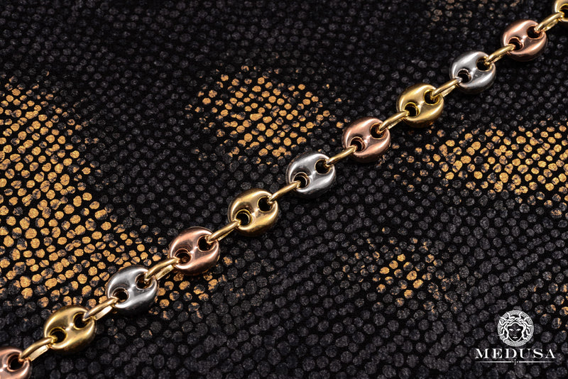 Chaîne en Or 10K | 7mm Gucci Puff Link 3 Tons Chaîne | Bijoux Medusa