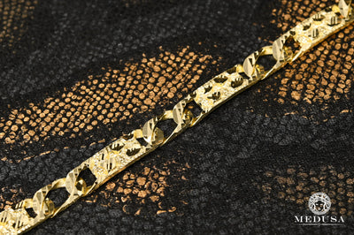 10K Gold Bracelet | 8mm Meshy M-Nugget Bracelet Men | Medusa Jewelry