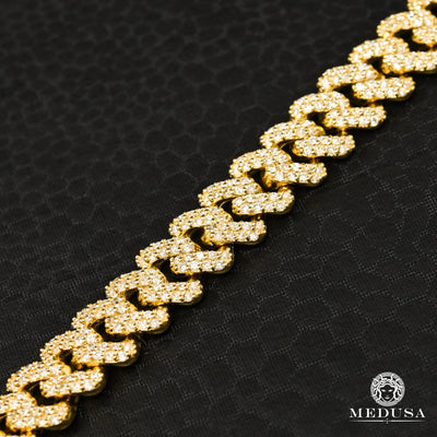 10K Gold Diamond Bracelet | 9.5mm Cuban Iced Jumbo-Lock Men's Bracelet ...
