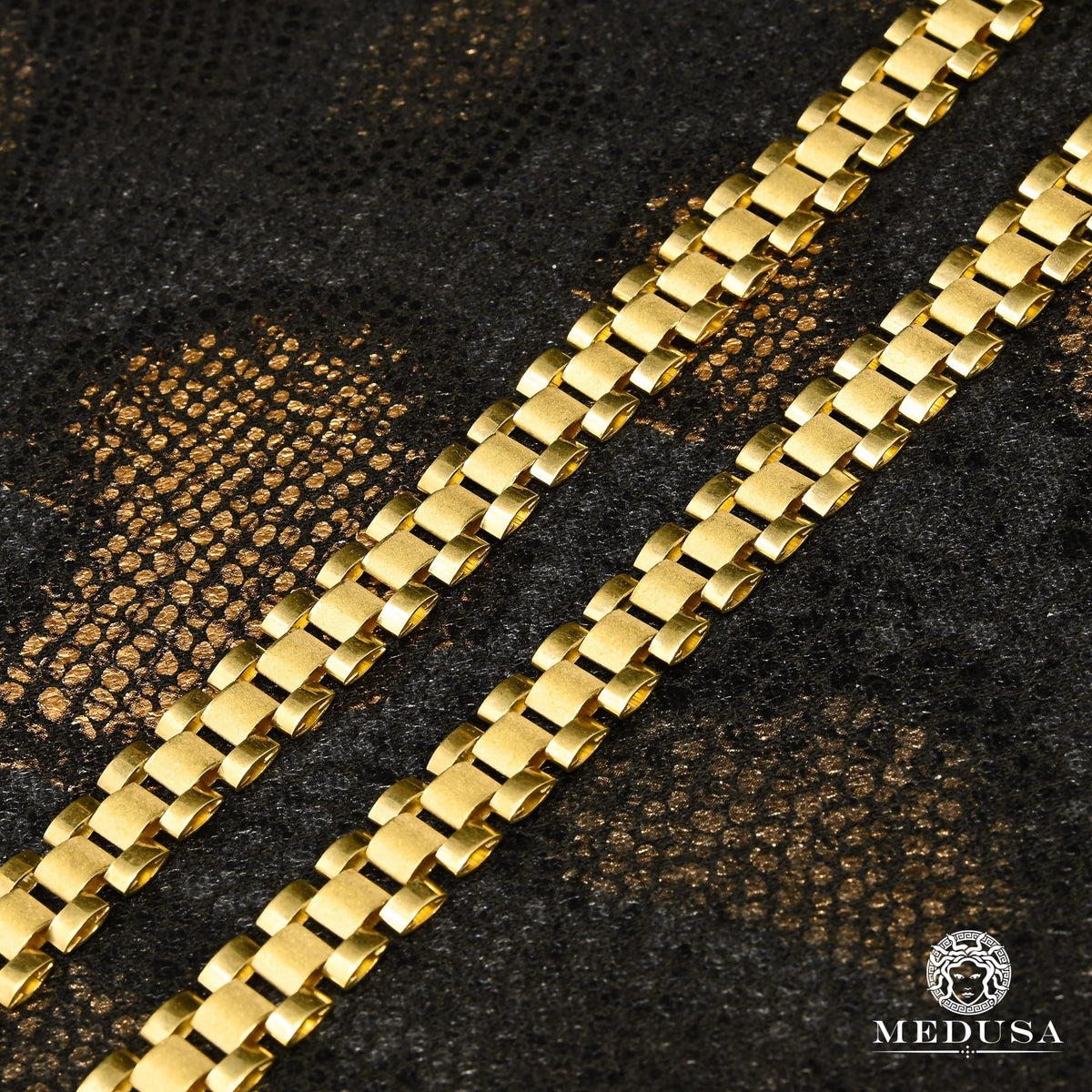 10K gold chain | 9mm rolex chain gourmet chain | Medusa jewelry