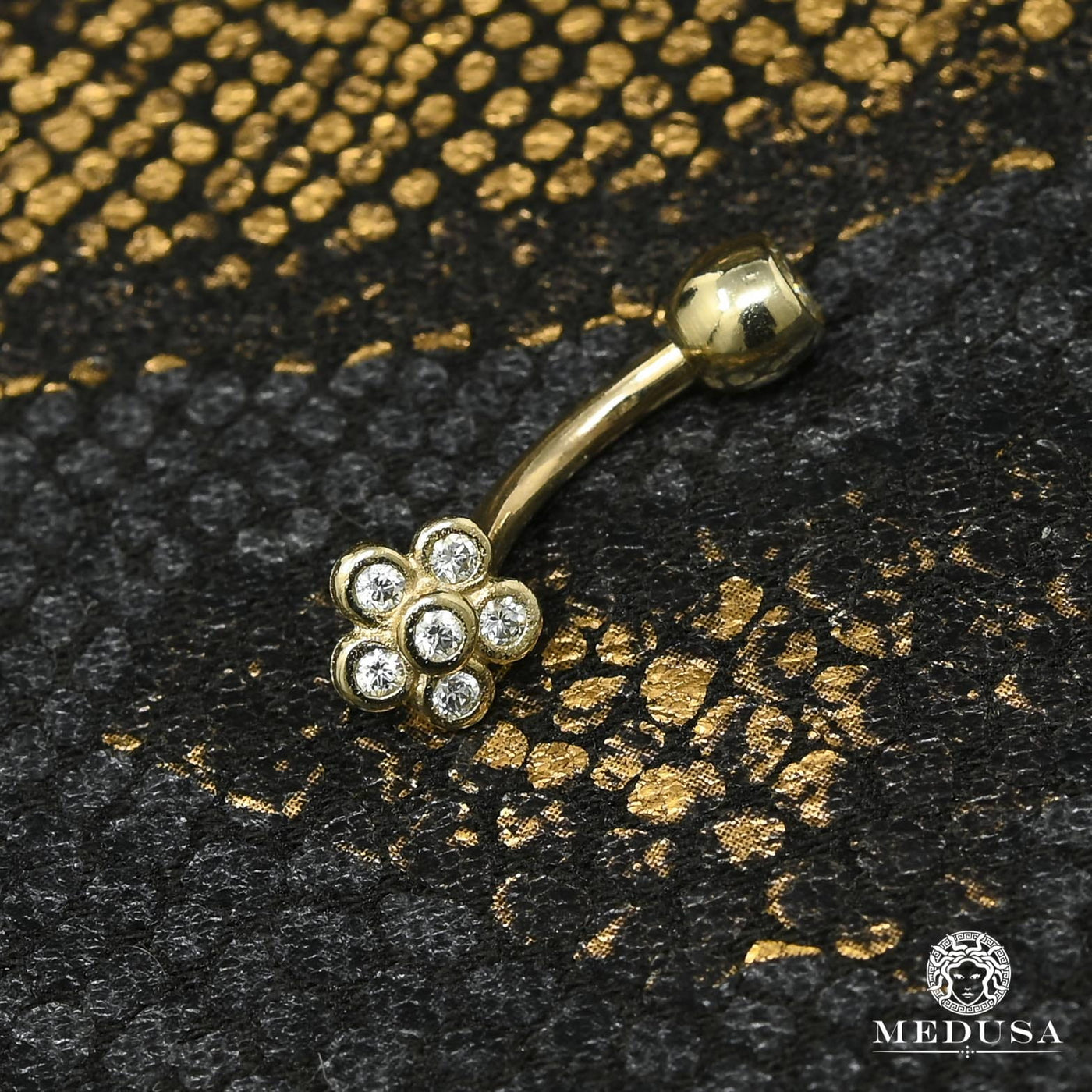 Barbell de Nombril en Or 14K | Barbell F17 Tear Bijoux Piercing ...