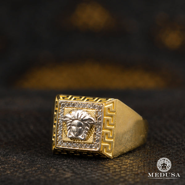 10K Gold Ring | Glam H15 Men's Ring | Medusa Jewelry