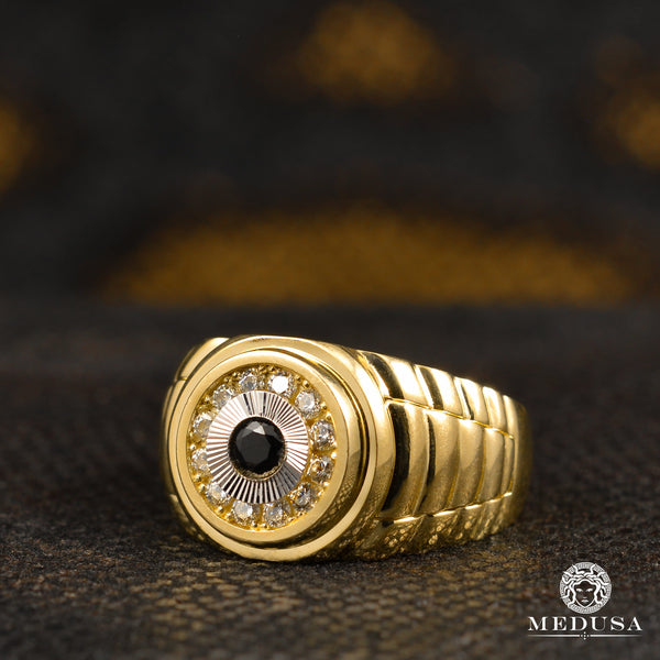 10K Gold Ring | Mirror H10 Men's Ring | Medusa Jewelry