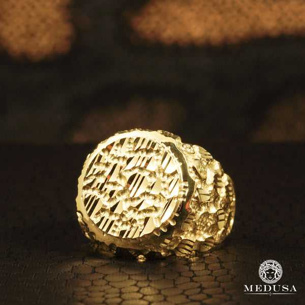 10K Gold Ring | Nugget H10 Men's Ring | Medusa Jewelry
