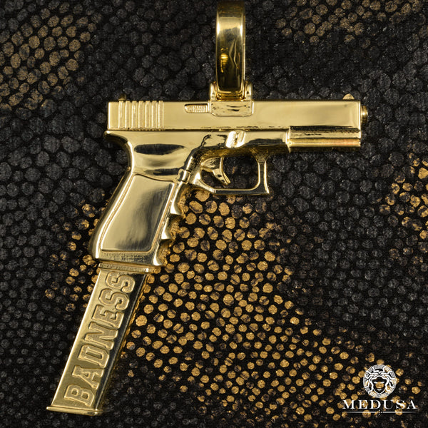 Custom Gold Pendant | 9mm Glock Shine Pendant Custom Jewelry | Medusa ...