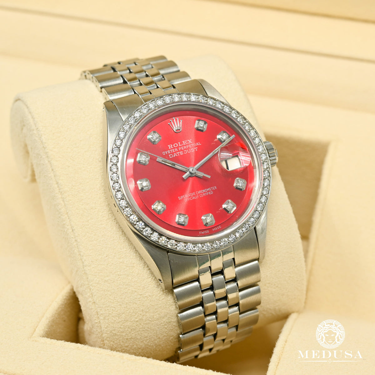 Montre Rolex | Rolex Datejust 36mm - Rouge Classic Iced Montre Homme ...