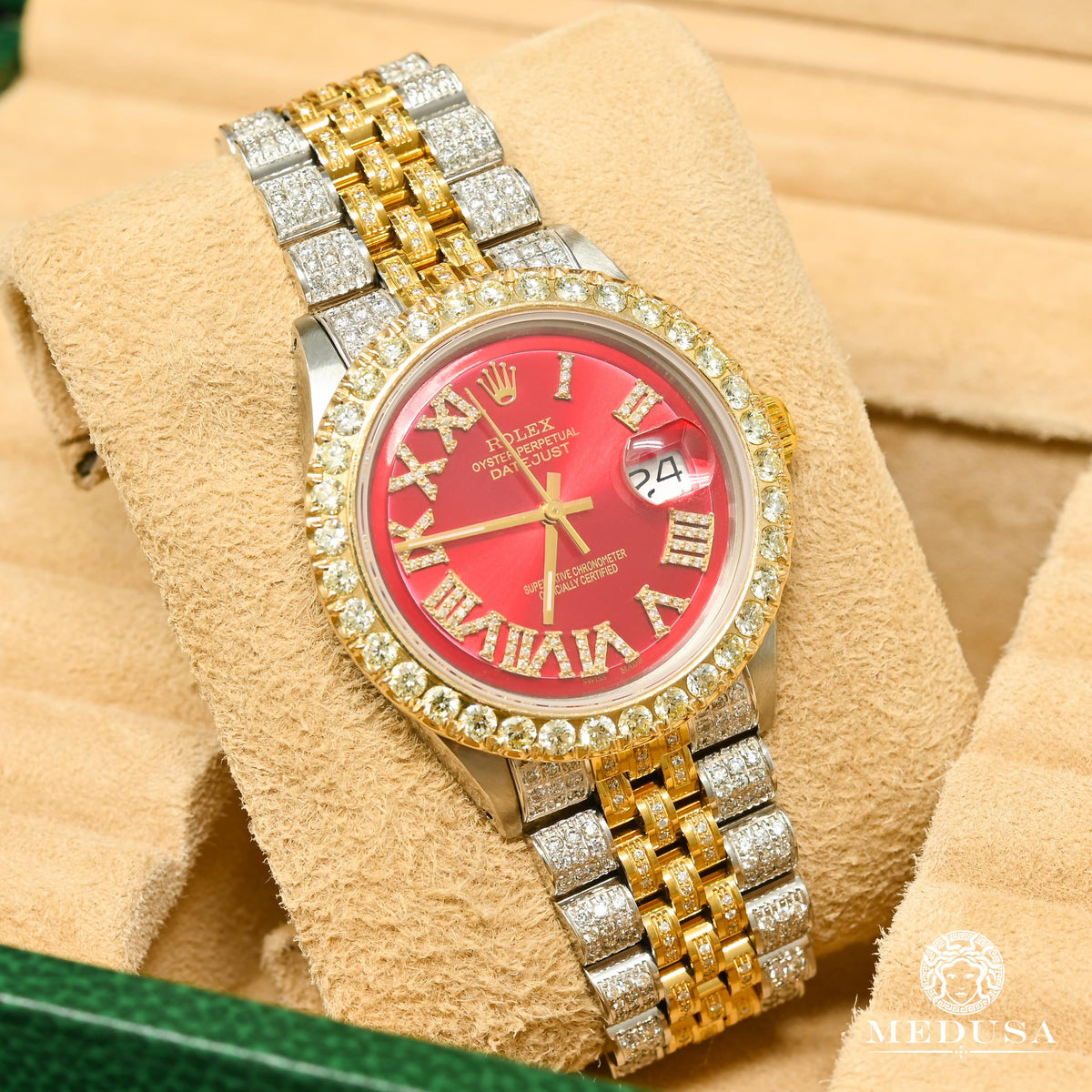 Montre Rolex | Rolex Datejust 36mm - Rouge Jubilee Iced Montre Homme ...
