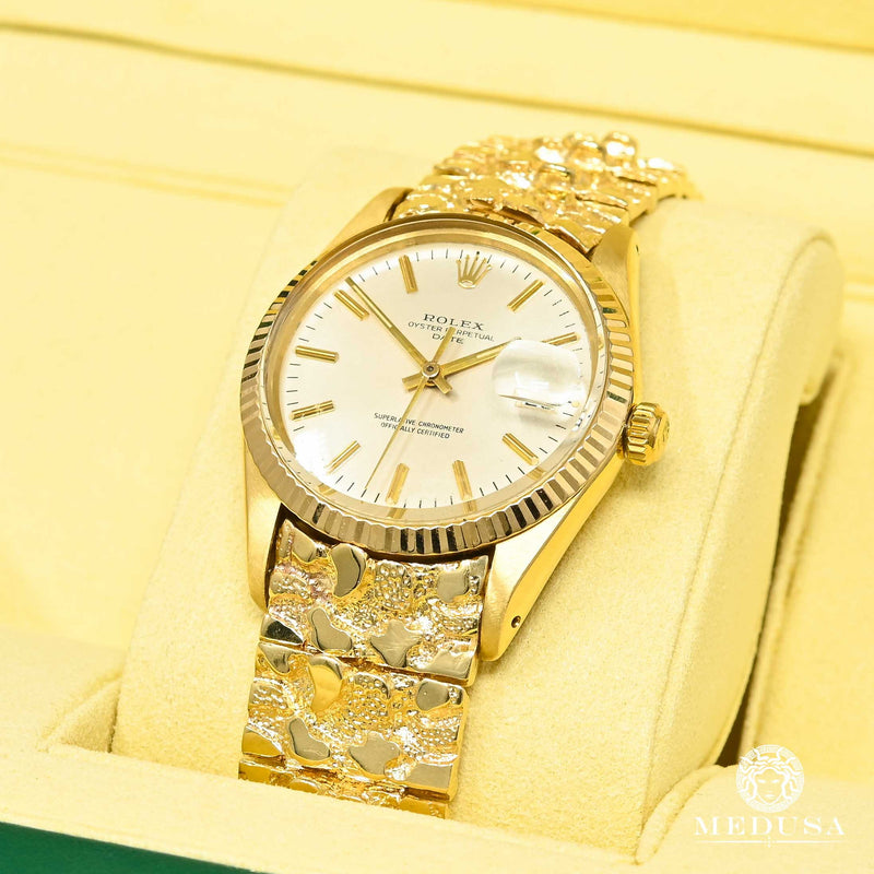 Rolex Watch | Rolex Gold Date 34mm - Nugget Men's Watch | Medusa Jewelry