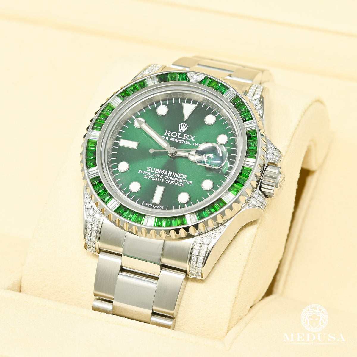 Rolex watch | Rolex Submariner 40mm - Green Diamond & Emerald Men's ...