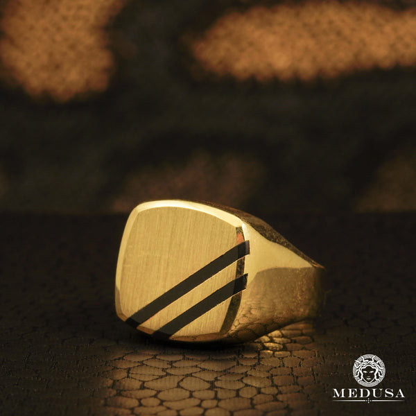 10K Gold Ring | Signet H15 Men's Ring | Medusa Jewelry