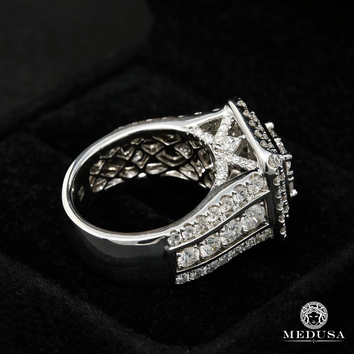 Bague à Diamants en Or 10K | Square D8 - Diamant Bague Homme | Bijoux ...