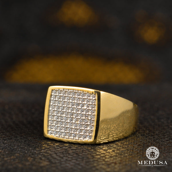 10K Gold Ring | Square H20 Men's Ring | Medusa Jewelry